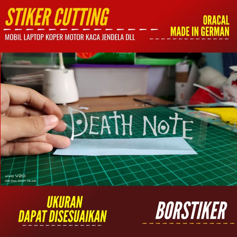 Jual STIKER DEATHNOTE | STICKER CUTTING BAHAN ORACAL CUSTOM LOGO ...