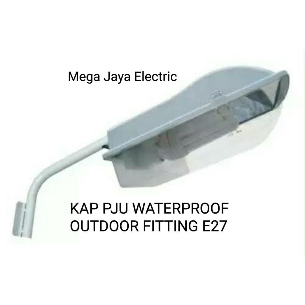 Jual KAP LAMPU JALAN PJU WATERPROOF LED OUTDOOR FITTING E27 + TIANG KABEL | Shopee Indonesia