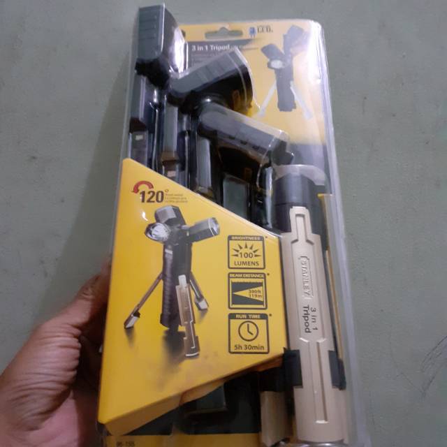 Jual Senter multi 3 in 1 tripod led flash light stanley original ...