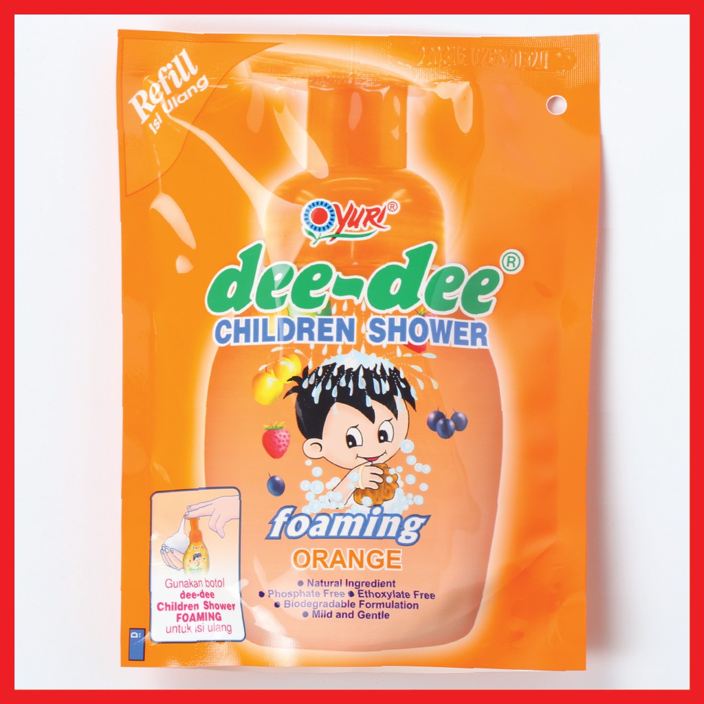 Jual DEE-DEE CHILDREN SHOWER FOAMING ORANGE POUCH 200ML | Shopee Indonesia