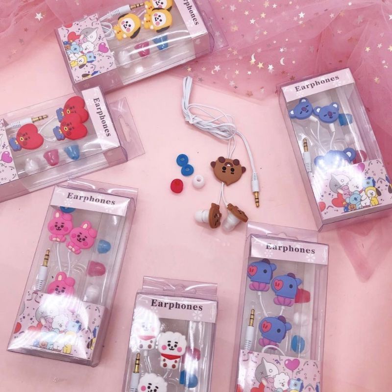 Jual Koleksibts Earphone Headset Bt21 Bts Koya Chimmy Tata Mang Shooky ...