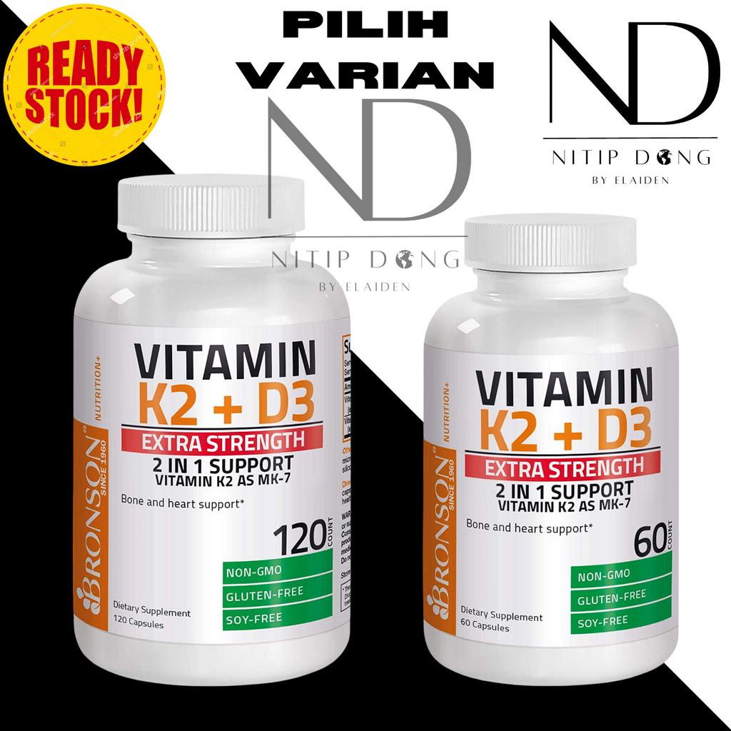 Jual Bronson EXTRA STRENGTH Vitamin D3 K2 10,000IU 120MCG | Shopee Indonesia