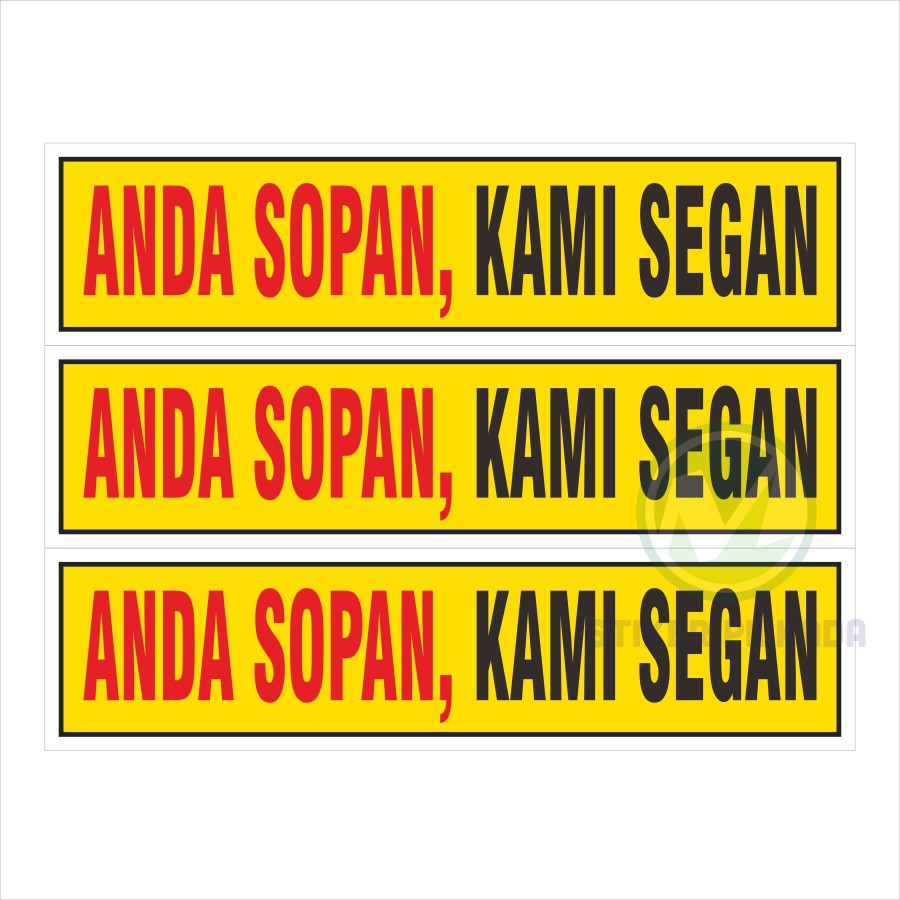 Jual Stiker vinyl anda sopan kami segan 30x7,5cm | Shopee Indonesia