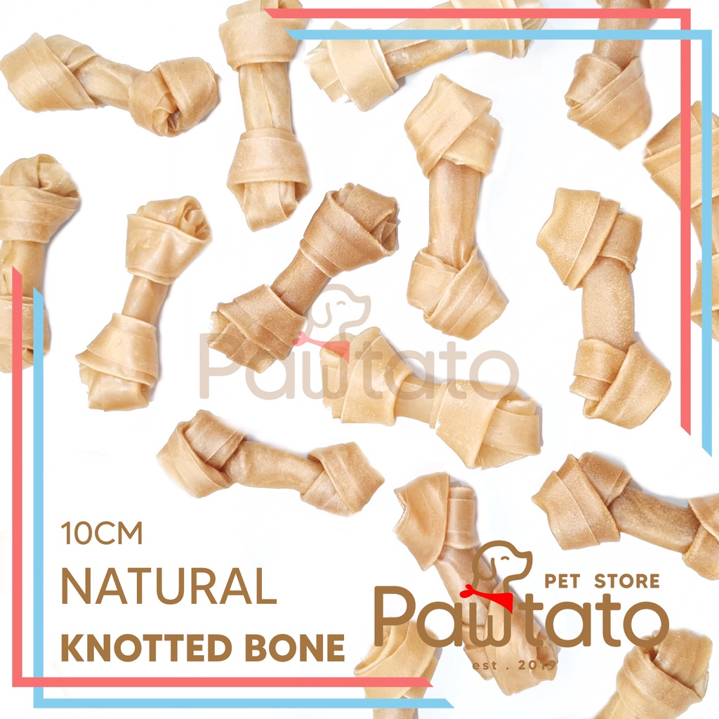 Jual Snack Anjing Tulang Natural Knotted Bone 10CM Gigit Kunyah Gigi ...
