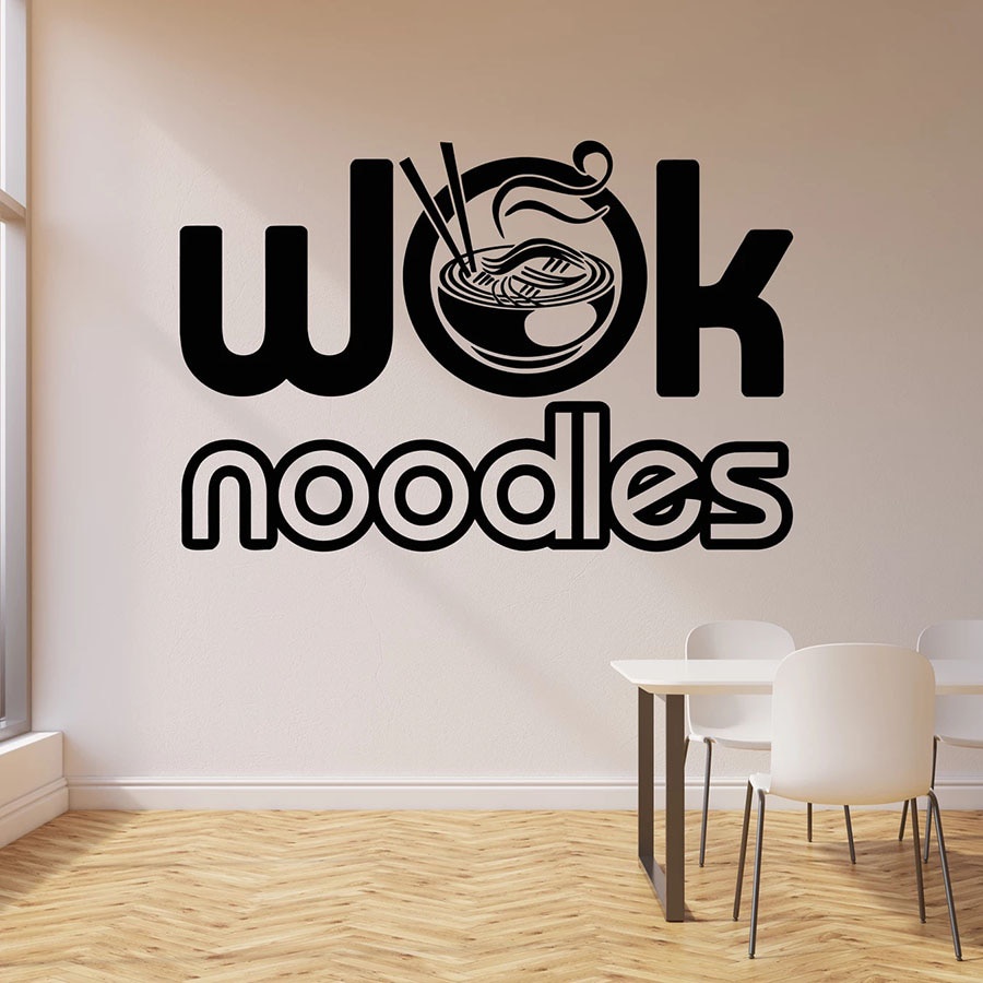 Jual Stiker Dinding Dapur Wok Noodle Wall Decal Japanese Food Oriental ...