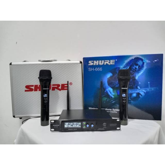 Jual Mic Wireless SHURE SH 666 (Handheld) UHF Koper / Microphone SH-666 ...