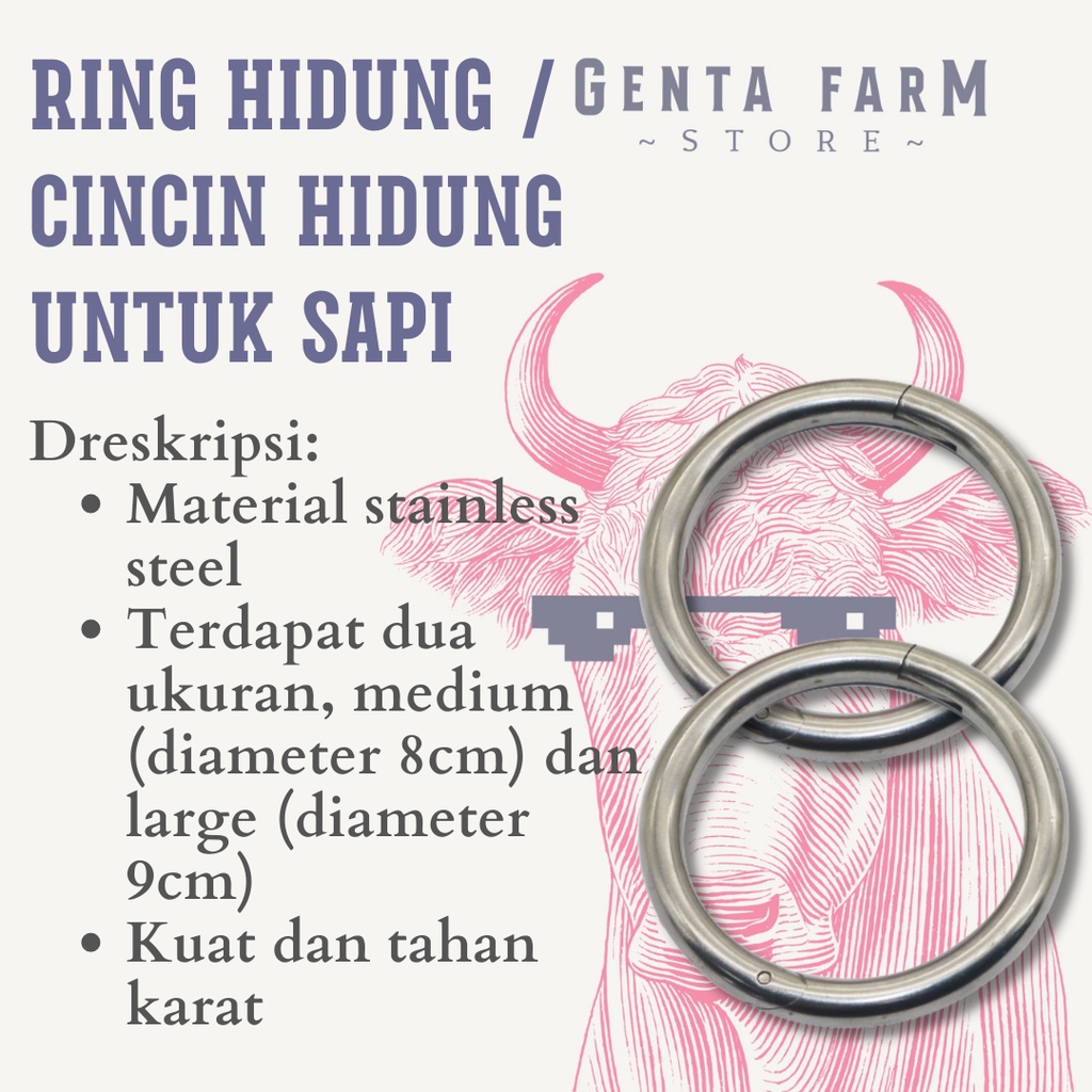 Jual Cincin Anting Sapi Ring Hidung Sapi Stainless Steel Bull Ring Sapi ...