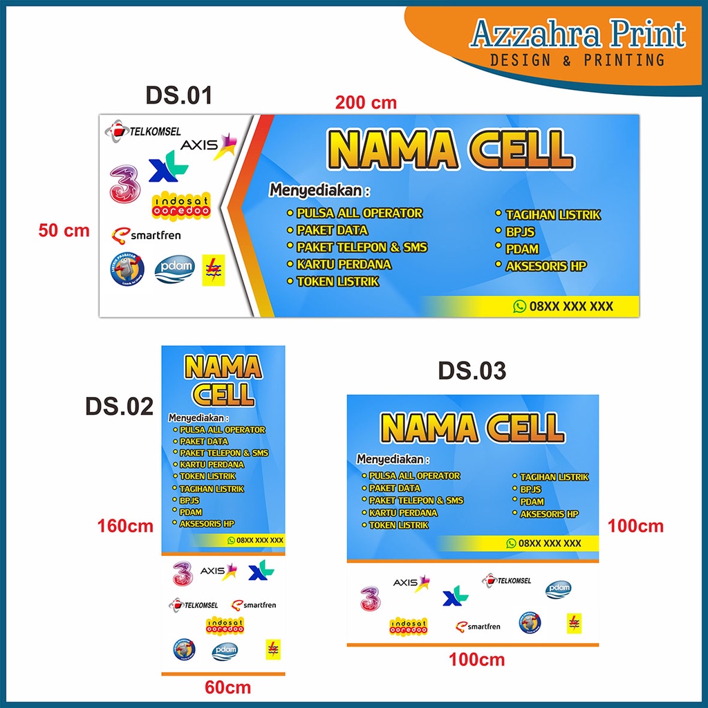 Jual spanduk konter banner konter spanduk/banner konter custom murah ...