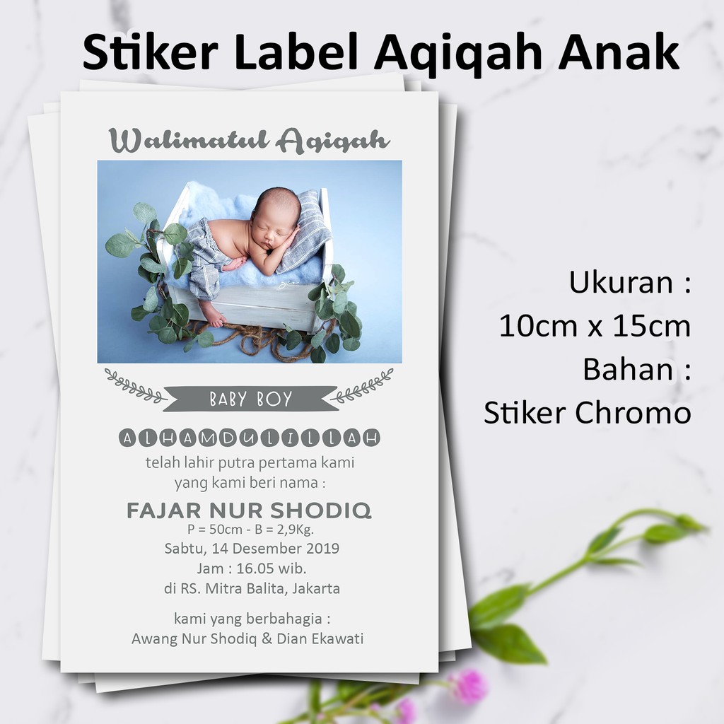 Jual STIKER LABEL SYUKURAN KELAHIRAN AQIQAH BABY SHOWER BOY LAKI-LAKI ...