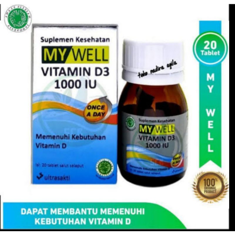 Jual My Well Vitamin D3 1000 iu -20 Tablet /Vitamin D3 1000iu | Shopee ...