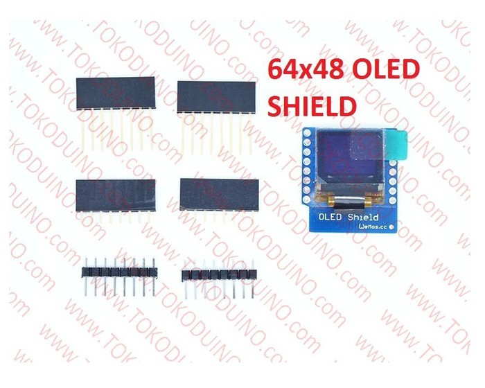 Jual WEMOS D1 MINI OLED LCD SHIELD 6448 64x48 GRAPHIC LCD I2C SHIELD ...