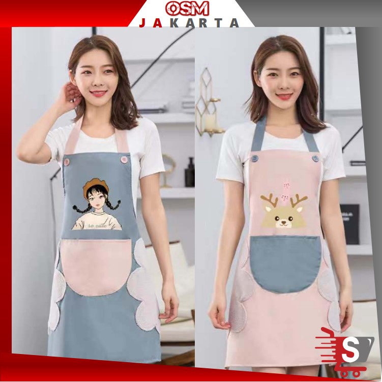 Jual OSM JKT H5296 Celemek Apron Masak Karakter Waterproof Anti Minyak ...