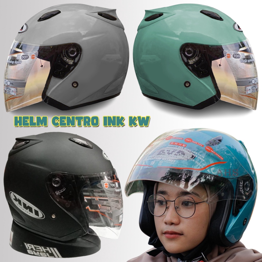 Jual Helm Half Face Dewasa INK Centro KW Basic Solid Untuk Helm Wanita ...