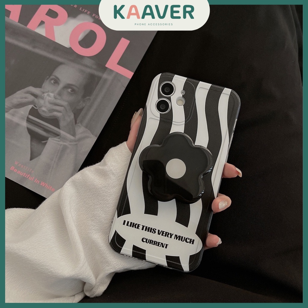 Jual KAAVER - Flower Stripes Popsocket Soft Case iPhone 7 8 SE X XS XR ...
