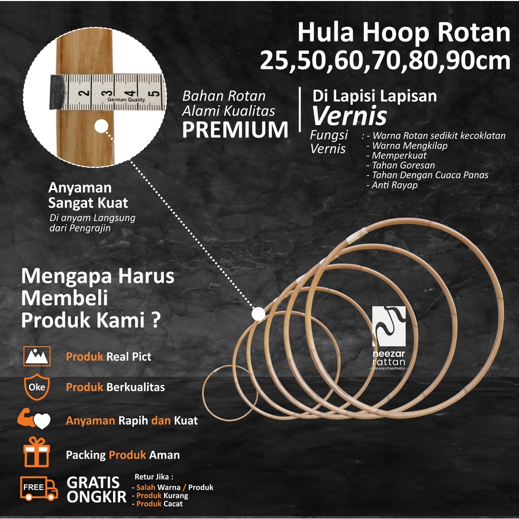 Jual Hula Hoop / hulahoop / hulahop / holahop Rotan 50, 60, 70, 80 dan 90 cm | Shopee Indonesia