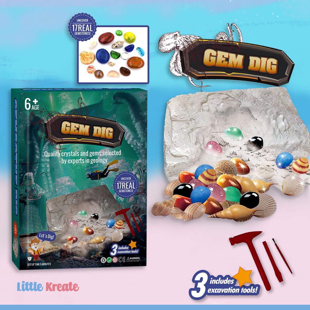 Jual Gem Dig Treasure Hunter / Excavation Dig Kit / Mining / Mainan ...