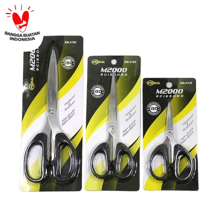 Jual 3pc Gunting Kertas Set Kecil/ Sedang/ Besar Label Warna Random ...