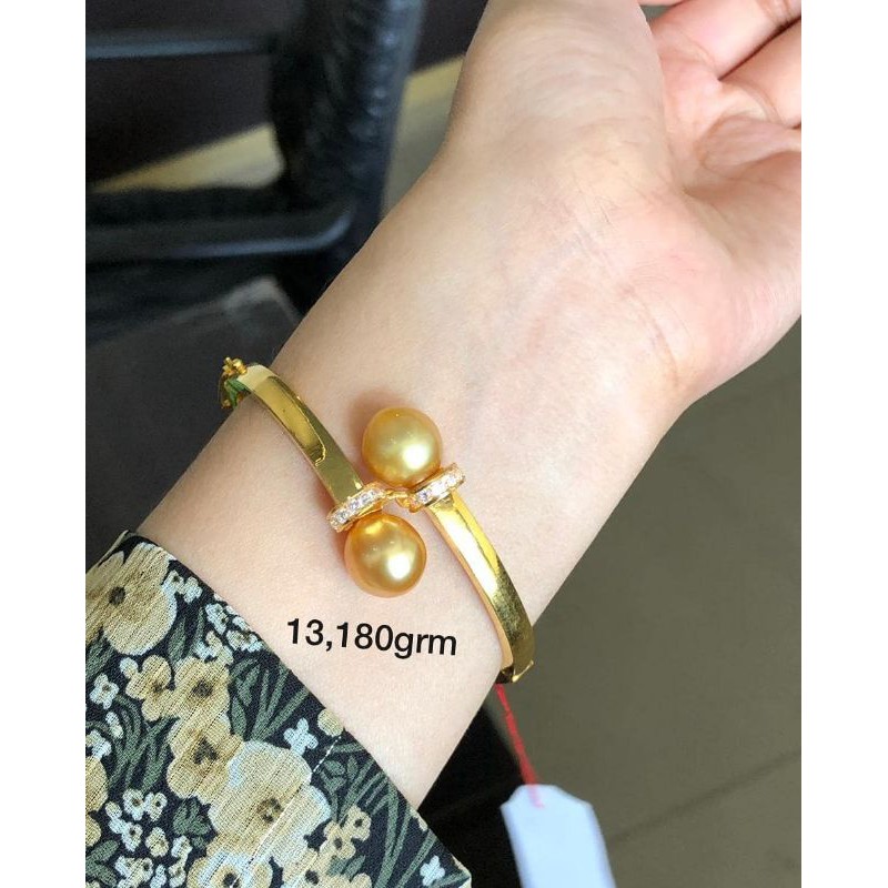 Jual Gelang emas 22 karat mutiara laut asli bersertifikat (C01) by ...