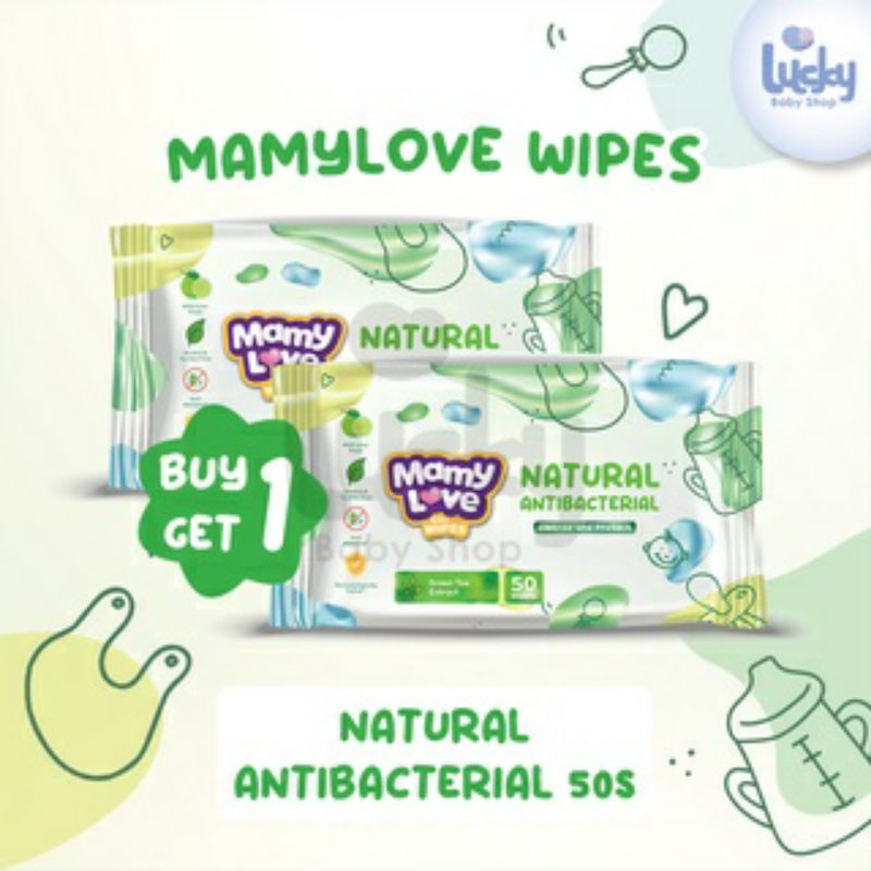 Jual Tissu basah tisu basah Mamy Love Baby Wipes green tea extract 50's ...