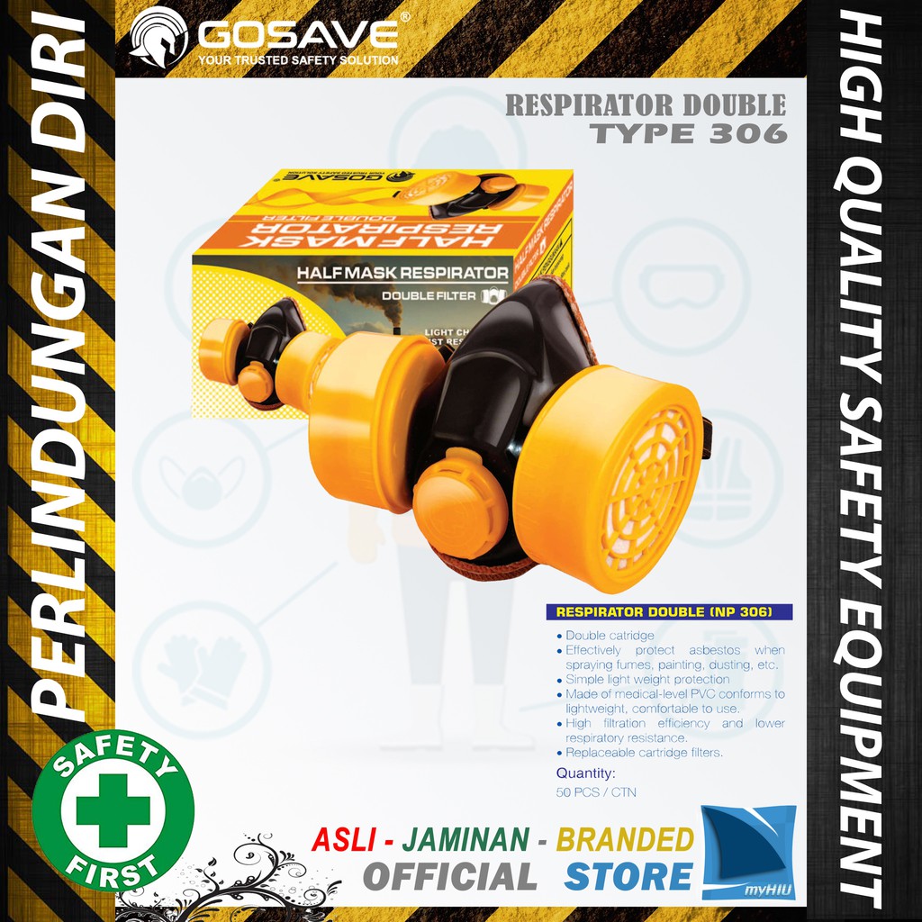 Jual Masker Obat Double Tabung Filter Asap Debu Kimia Virus - NP306 ...