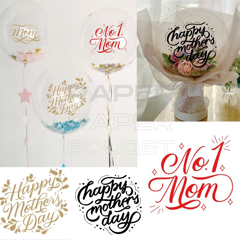 Jual Sticker Mother's Day / Sticker Hari ibu / Sticker Balon Pvc ...