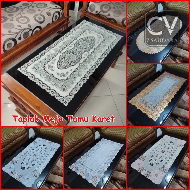 Jual Taplak Meja Tamu Vinyl Karet 85x40cm / 100x50cm / 100x60cm ...