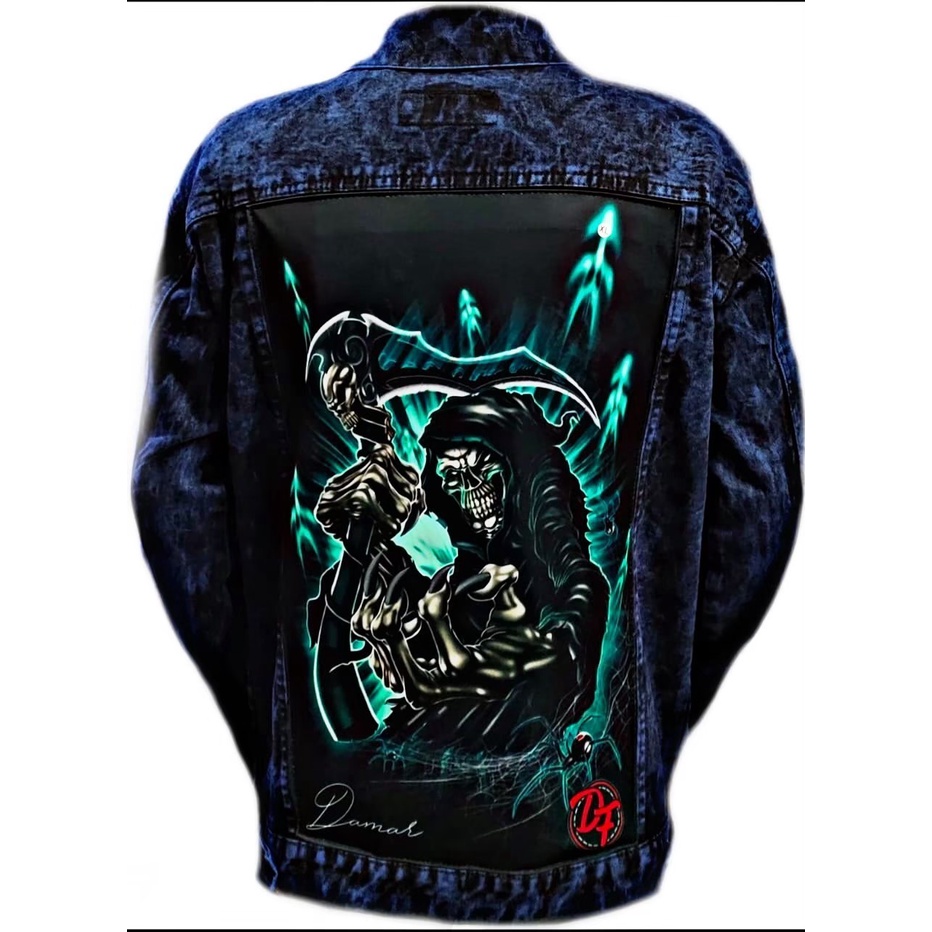 Jual Jaket Jeans Printing Bergambar belakang - Jaket Denim Distro ...