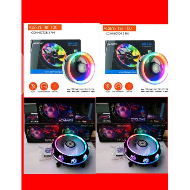 Jual Fan Processor Prosesor Gaming LED RGB Intel AMD Alseye TBF100 ...
