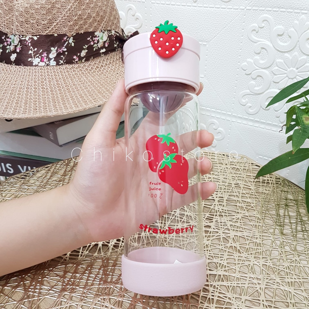 Jual Botol Minum Beling Kaca dengan peras jeruk kapasitas 320 ml ...