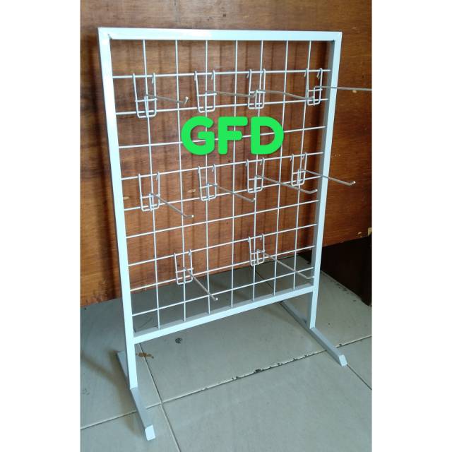 Jual Set Rak standing Ram Display dan Hook / Gantungan aksesoris di ...