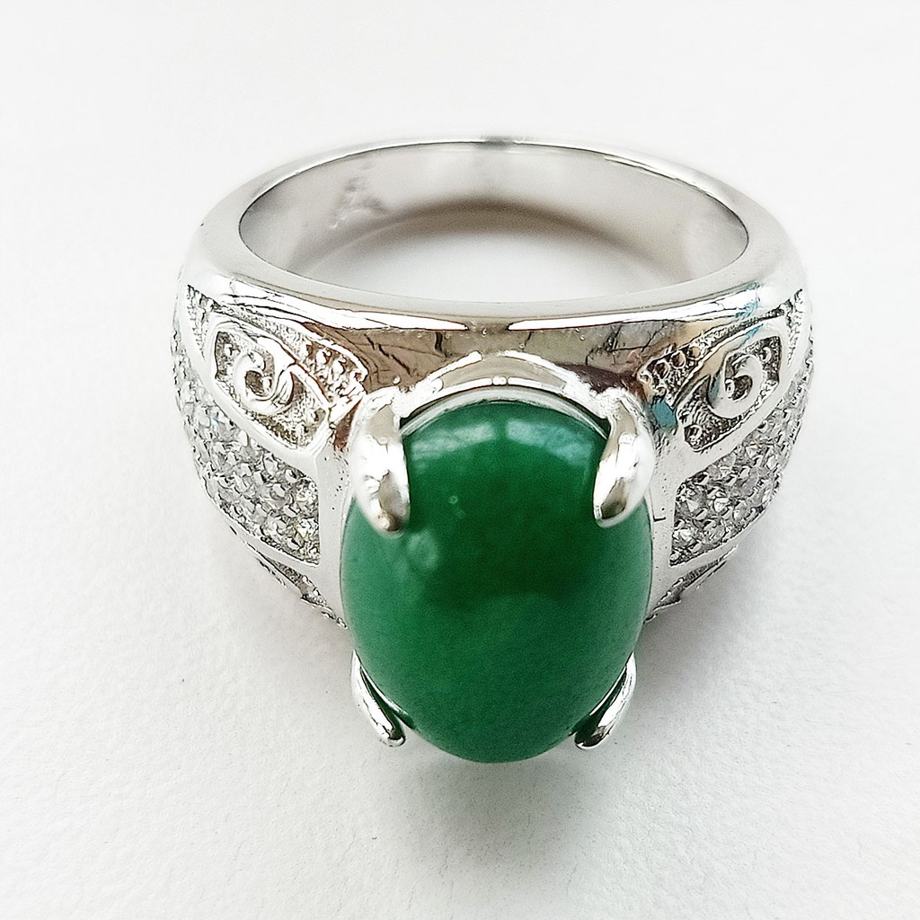 Jual Ring Emban Cincin Batu Giok Alpaka Super Import M5 - VeE Cincin ...