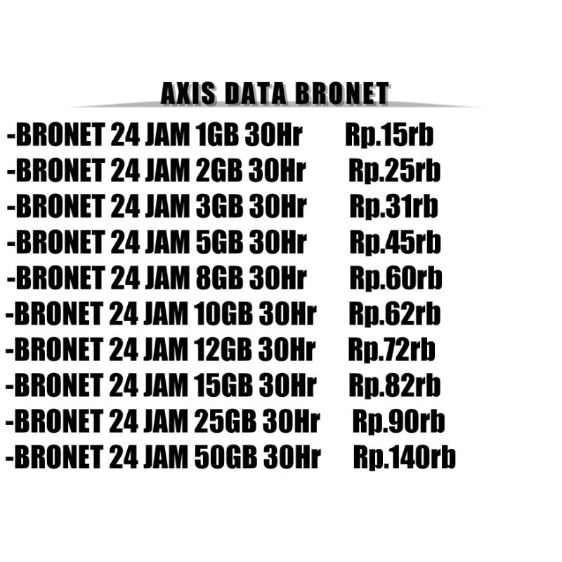 Jual PAKET DATA (AXIS DATA BRONET) | Shopee Indonesia