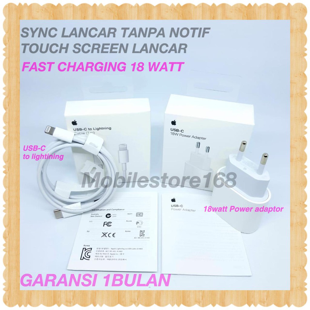 Jual POWER ADAPTOR 18 WATT 2 KAKI + KABEL USB C 1 METER | Shopee Indonesia