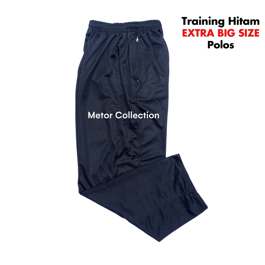 Jual Training Panjang EXTRA BIG SIZE Hitam Polos Resleting Training ...