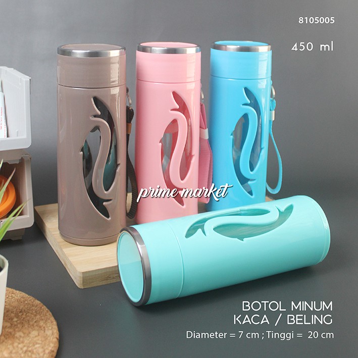 Jual Botol Minum Kaca Botol Kaca Termos Kaca Tempat Minum Beling 450 ml ...