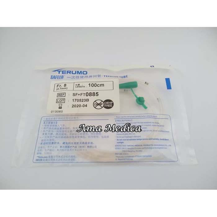 Jual Selang NGT Feeding Tube Sonde Selang Makan Silikon Terumo 8 Fr 100 ...