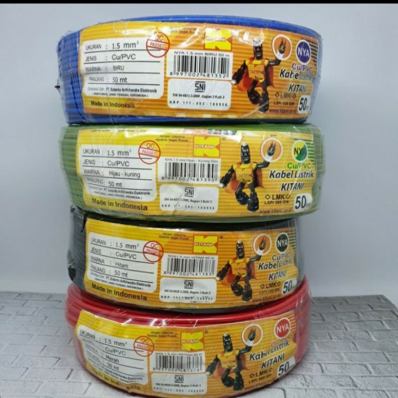Jual Kabel NYA 1.5 MM 50 meter KITANI-HITAM | Shopee Indonesia
