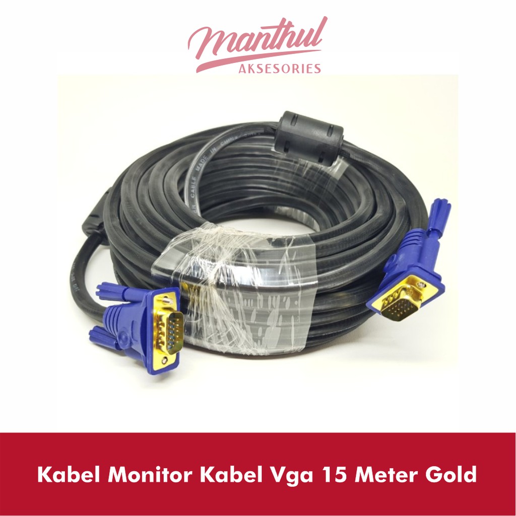 Jual Kabel Monitor Kabel Vga 15 Meter Gold | Shopee Indonesia