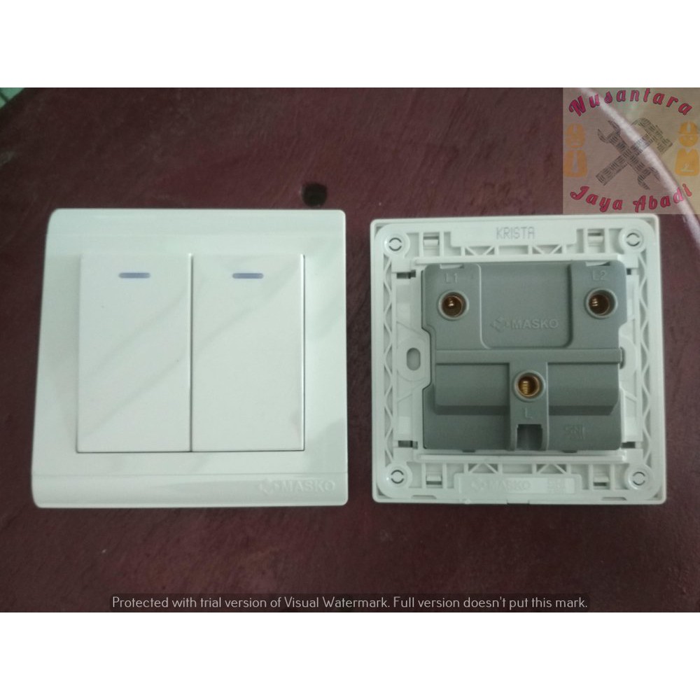 Jual Masko Krista Saklar Seri/Double K-212 Putih Minimalis | Shopee ...