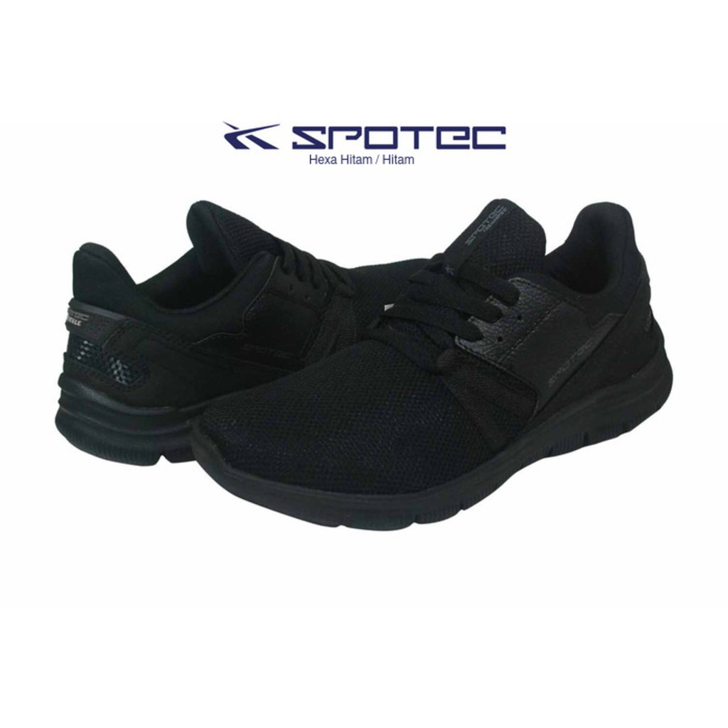 Jual Sepatu Sekolah Spotec Hexa (Hitam/Hitam) | Shopee Indonesia