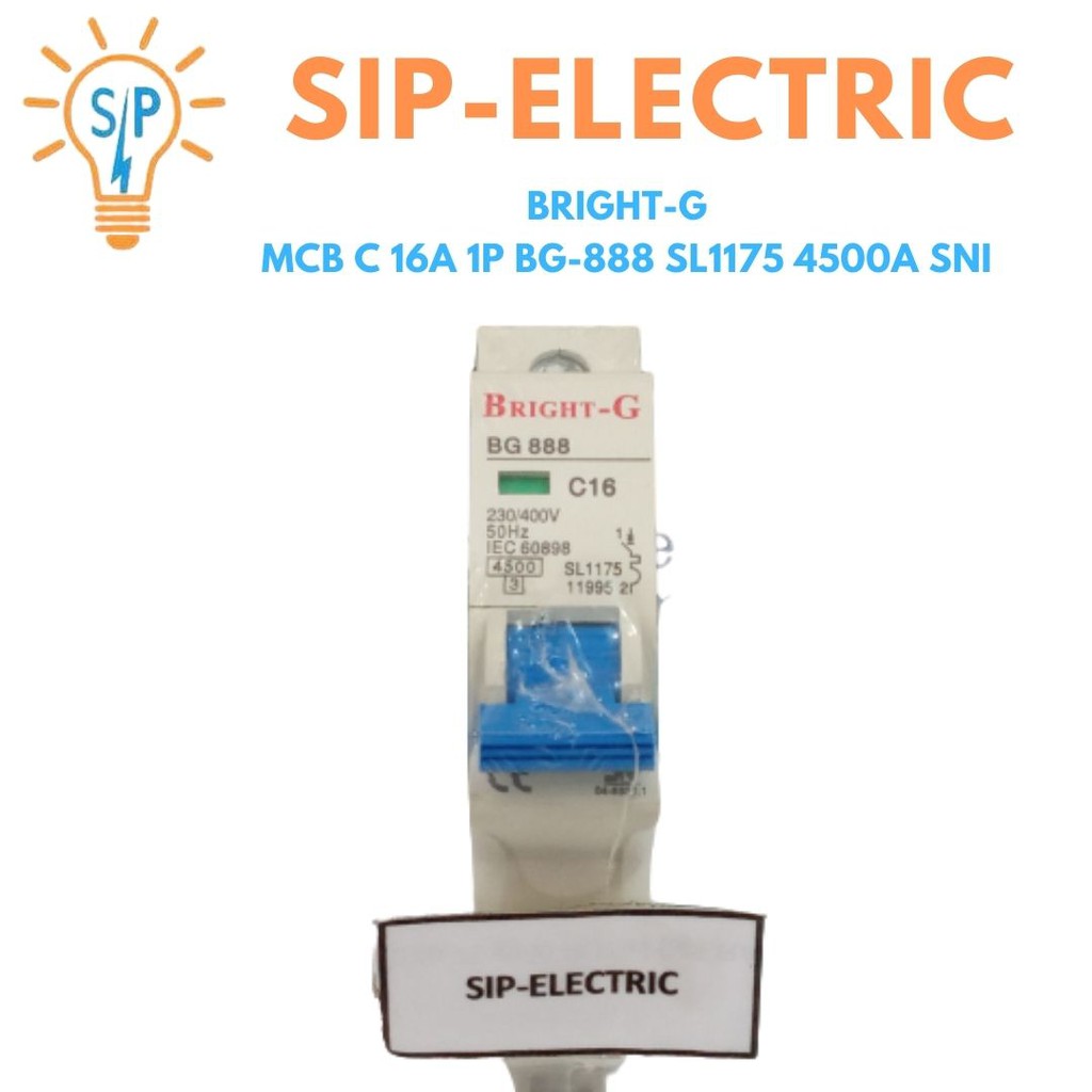 Jual Bright-G Mcb C 16A 1P Bg-888 Sl1175 4500A Sni | Shopee Indonesia