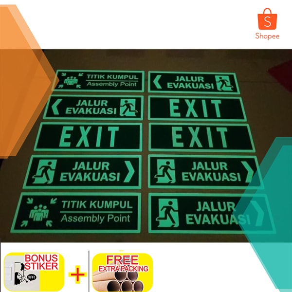 Jual Promo Rambu Jalur Evakuasi - Exit 30cm x 10cm Akrilik + Sticker ...