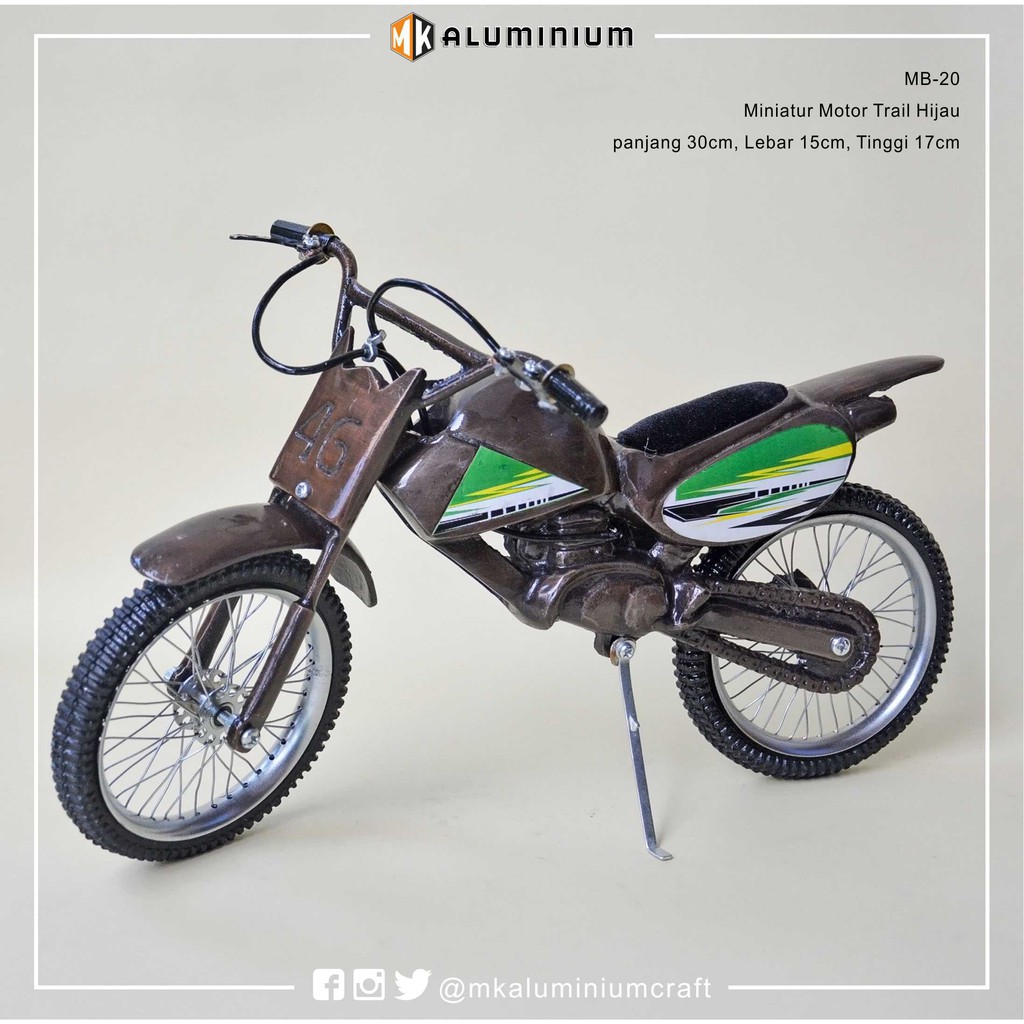 Jual Diecast Miniatur Sepeda Motor Trail Hijau MB-20 MK Aluminium ...