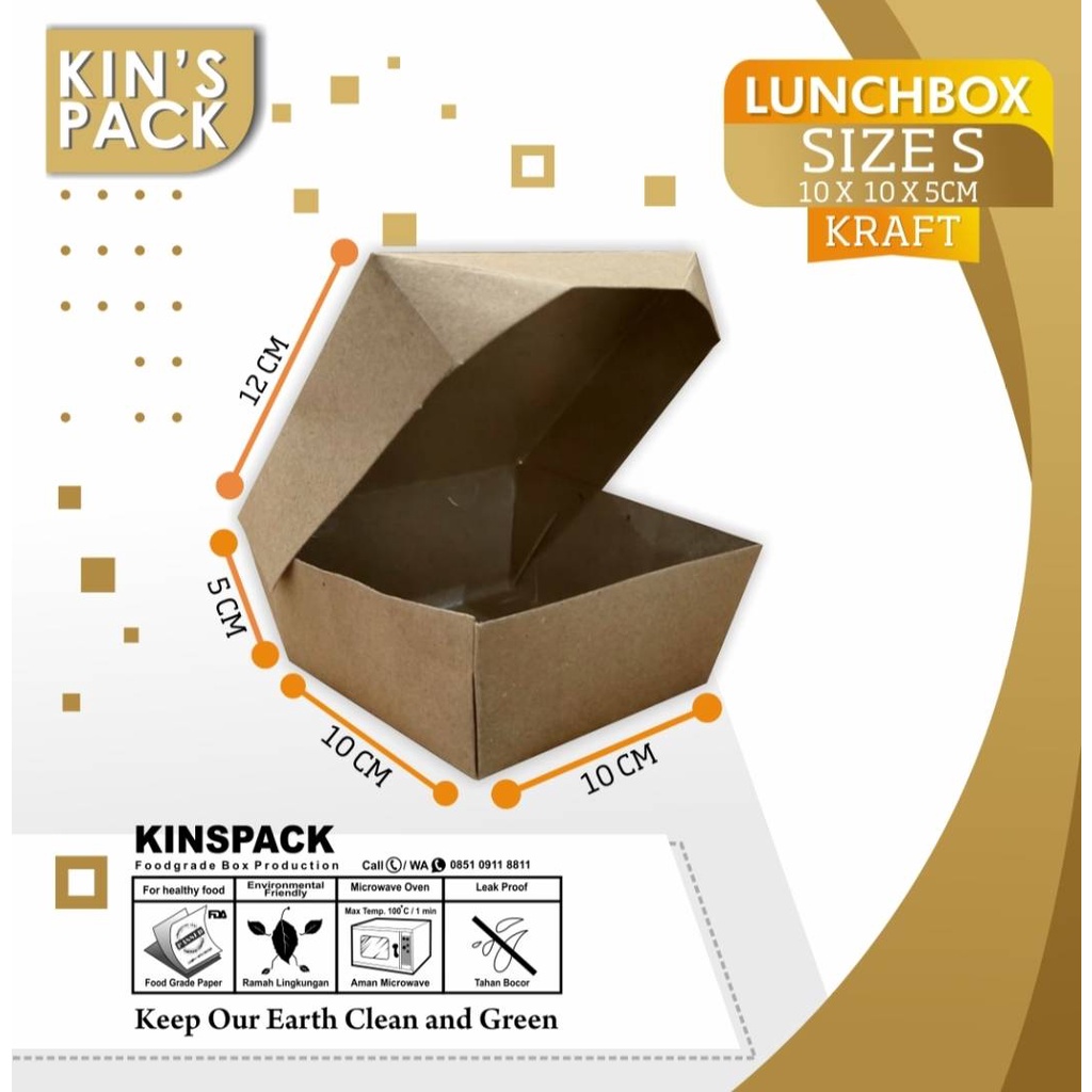 Jual Paper Lunch Box Kraft / Craft Laminasi PE S @50 | Shopee Indonesia