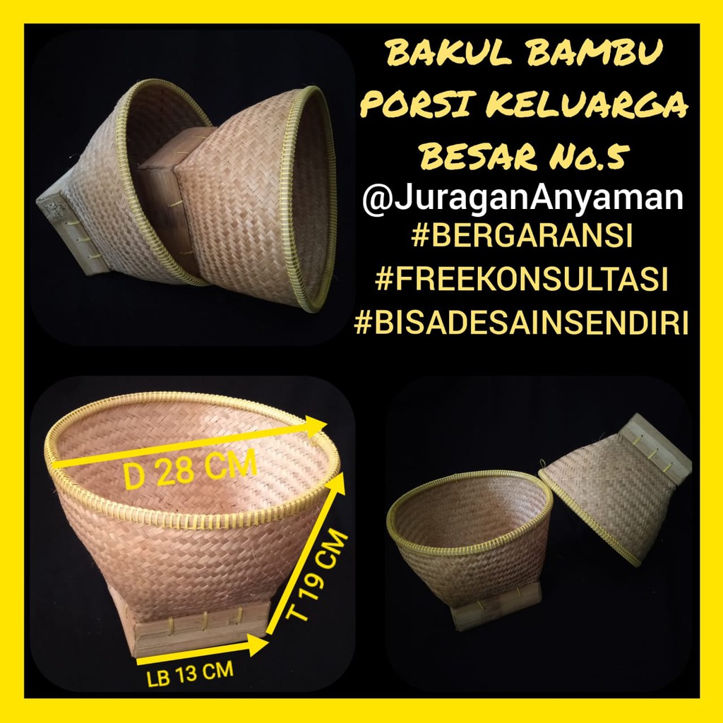 Jual Bakul - Bakul Bambu Porsi Keluarga Besar - Bakul Bambu - Wakul ...