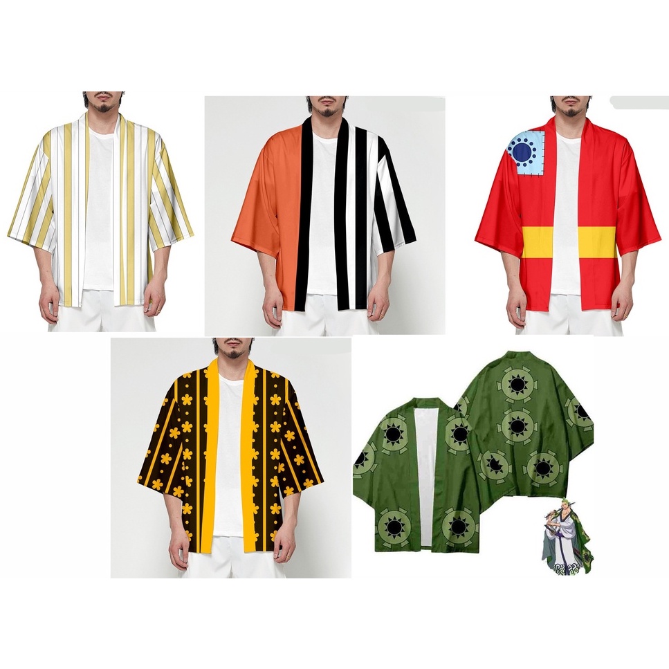 Jual Haori Baju Cosplay Kimono One Piece Wanokuni Edisi Luffy Zoro ...