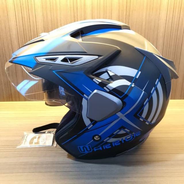 Jual Helm Half Face Dewasa Double Visor SNI ORI Kaca Anti Pecah Warrior ...