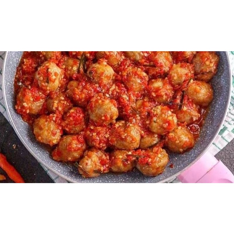 Jual Bakso Pentol Oseng Mercon Enak Lezat Gurih isi 10 | Shopee Indonesia