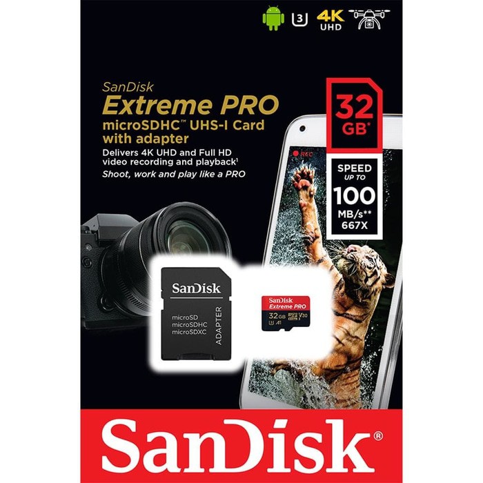 Jual Sandisk MicroSDHC Extreme Pro A1 V30 UHS 1 32GB 100MBps | Shopee Indonesia