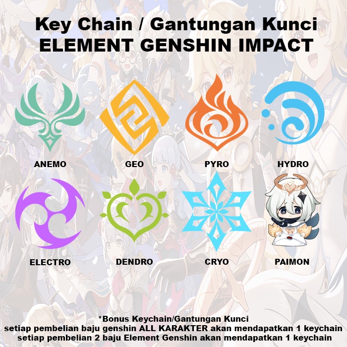 Jual Key Chain / Gantungan Kunci ELEMENT GENSHIN IMPACT - ELECTRO ...